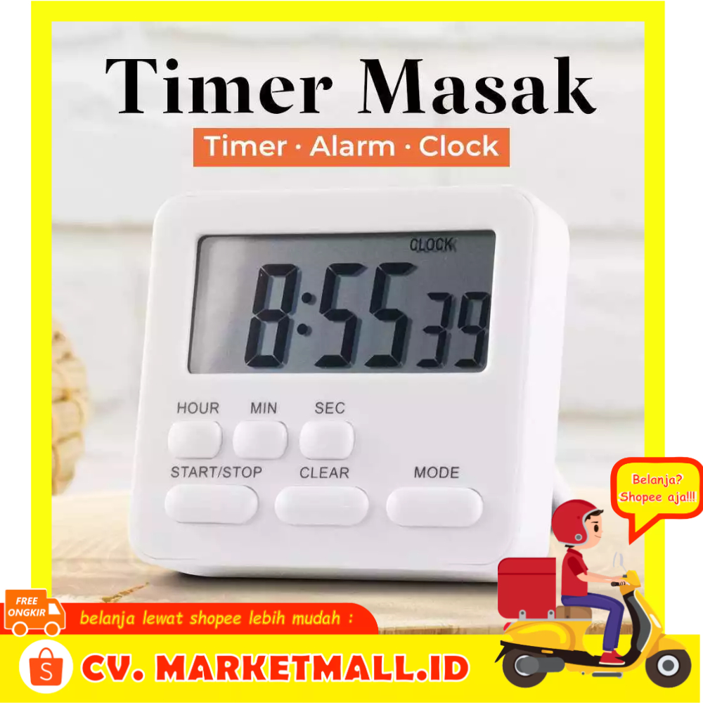 Jual Market Mall - Timer Dapur Digital Pintar Alarm Keras Layar LCD ...
