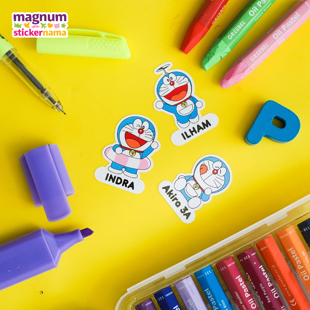 Jual Stiker Nama Anak Gambar Doraemon, Bahan Vinyl Laminasi Ukuran ...