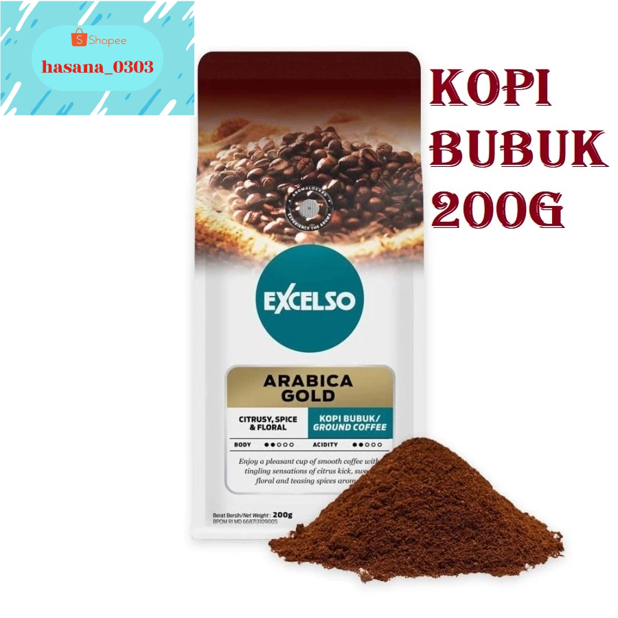 Jual Excelso Kopi Arabica Gold Bubuk 200G | Shopee Indonesia