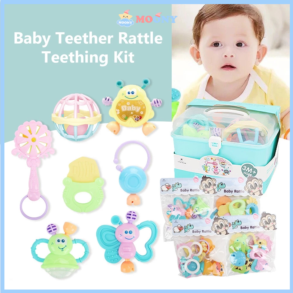Jual Moony Mainan teether gigitan rattle stick bayi BPA Free Genggam ...