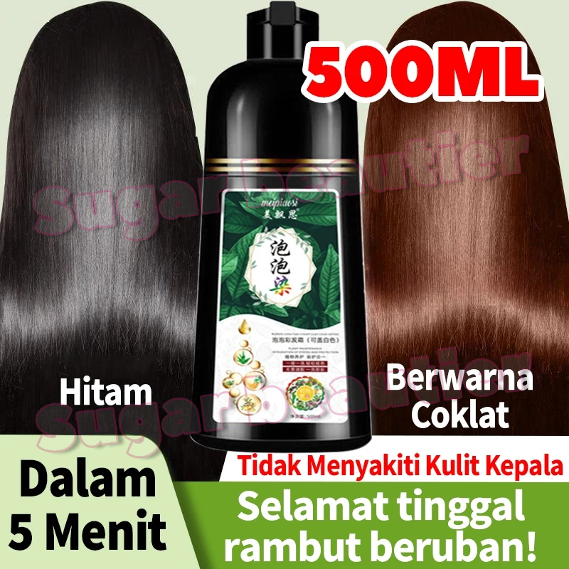 Jual 500ml Shampo Penghitam Rambut Uban Shampoo Pewarna Rambut Dengan ...