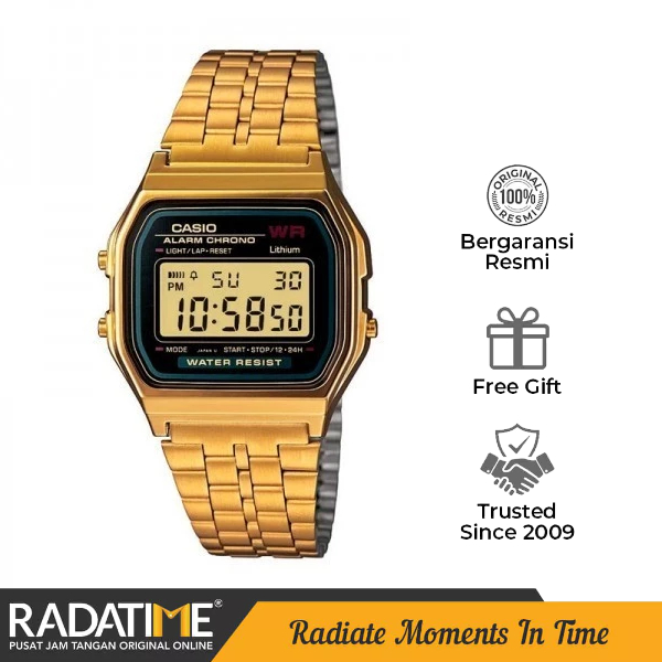 Jual Jam Tangan Wanita Casio Youth Vintage Original 100% Stainless Steel Formal Gold A159WGEA ...