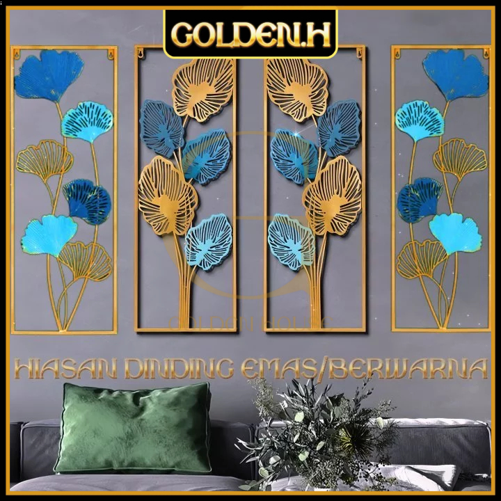 Jual WallDecor Uk 30cm x 85cm Frame Metal Gold / Hiasan Dinding besi ...