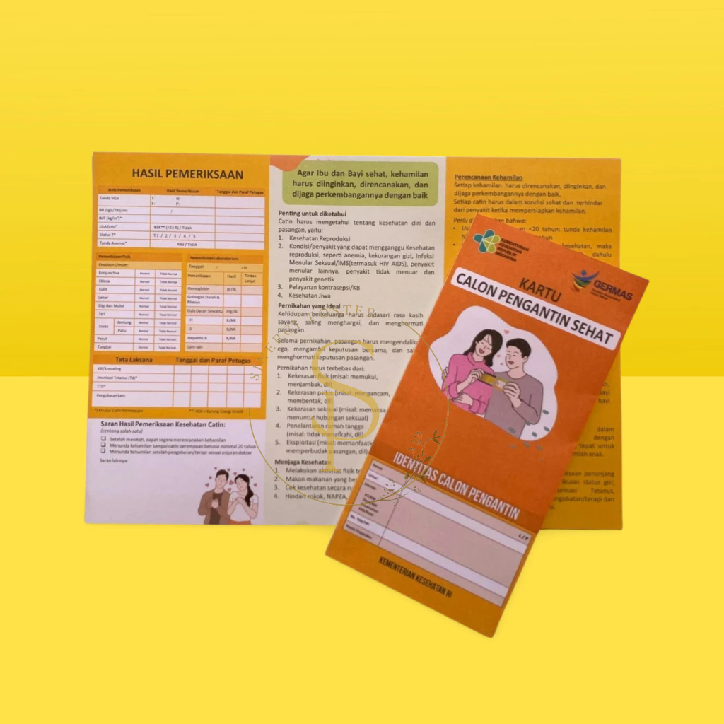 Jual Kartu Calon Pengantin Sehat | 100 Lembar Kartu Catin | Kartu Hasil ...