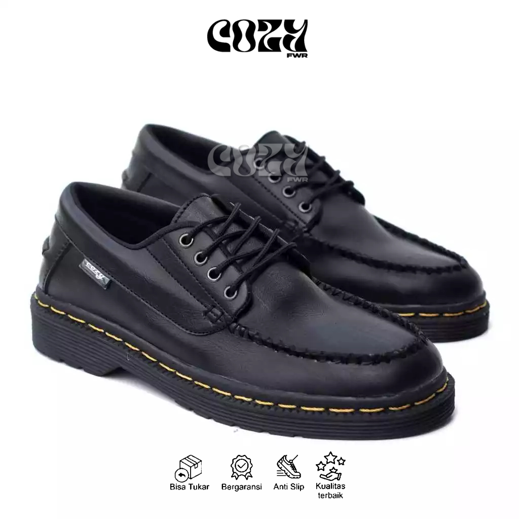Jual COZY - Sepatu Formal Pantofel Pria Docmart Hitam Kerja | Shopee ...