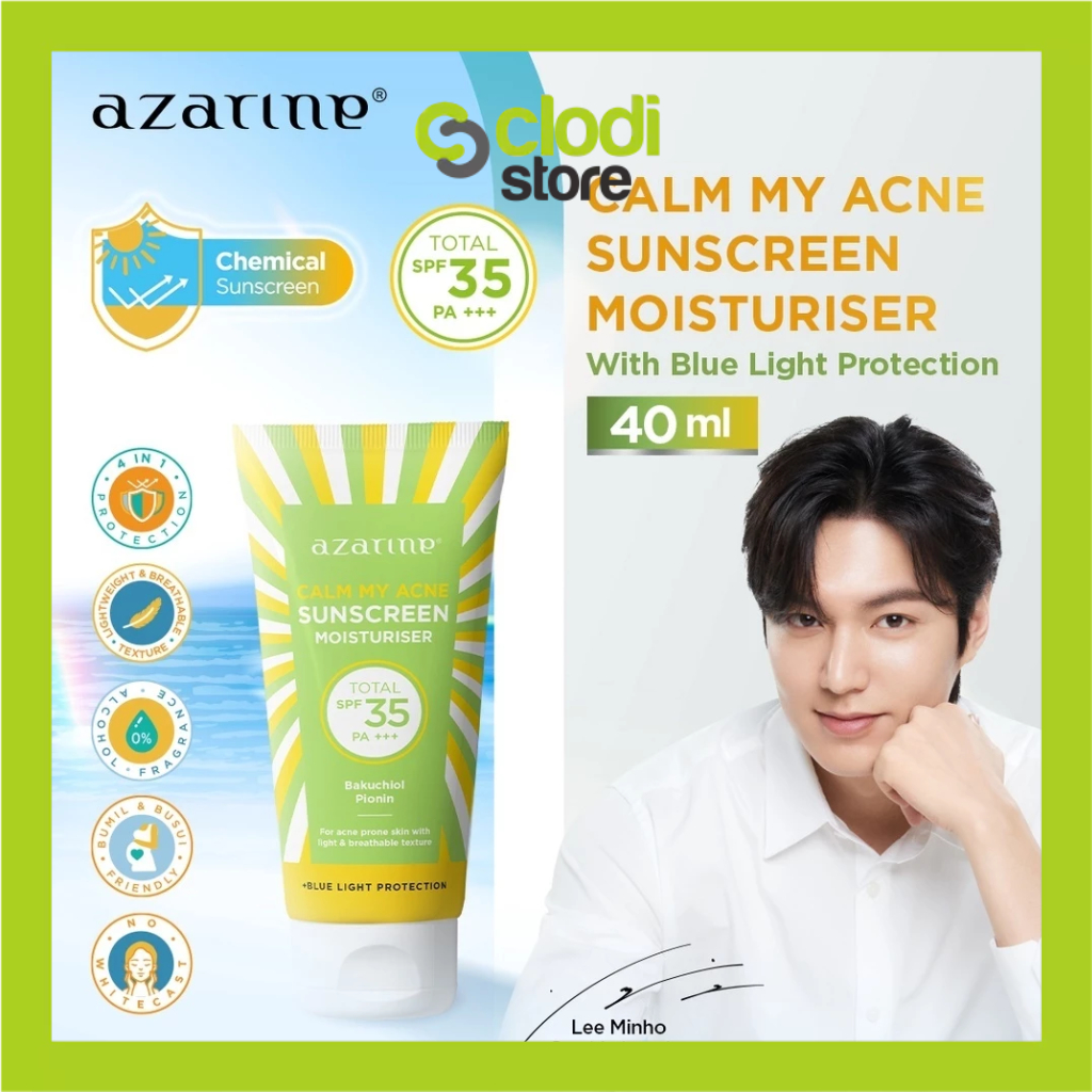 Jual AZARINE Cicamide Barrier Sunscreen Moisturizer Calm My Acne SPF 35 ...
