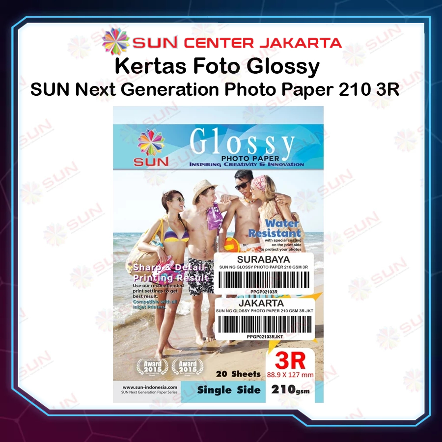 Jual Kertas Foto Glossy A6 3R - SUN Beautiful Selfie Glossy Photo Paper ...