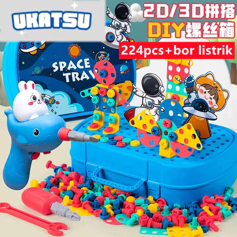 Jual Mainan Tool Box 3D 224pcs | Mainan Edukasi Anak Kotak Sekrup ...