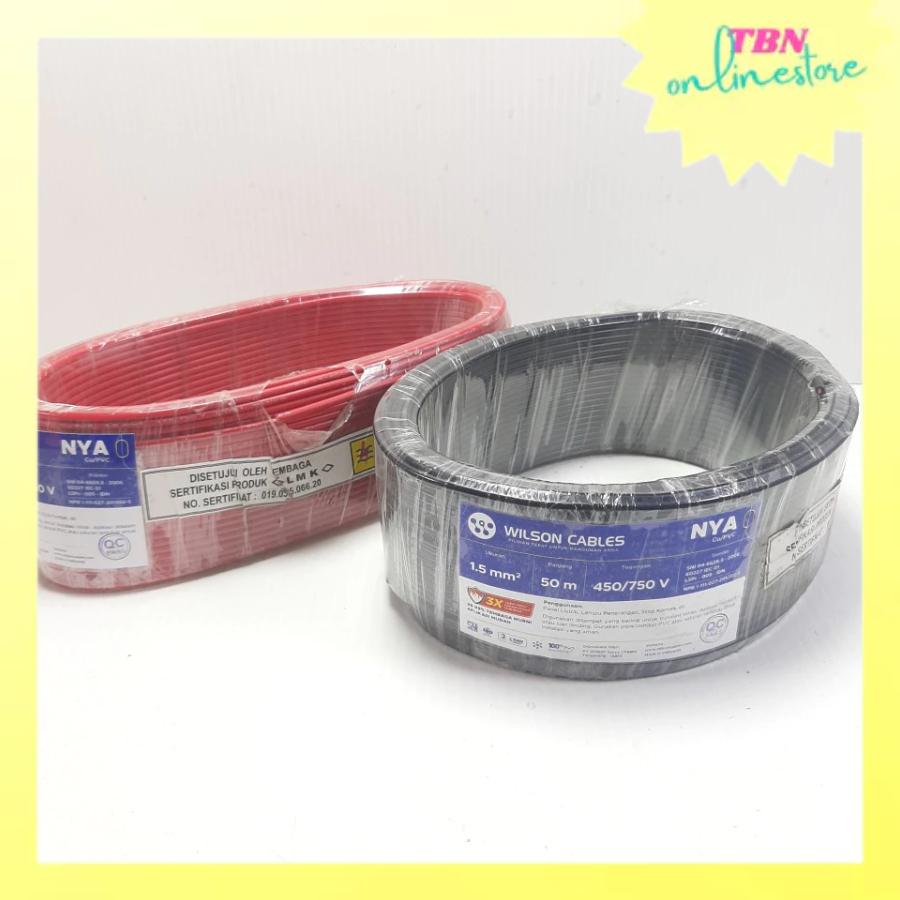 Jual KABEL LISTRIK TUNGGAL ROLL WILSON NYA 1x1.5mm 50 Meter | Shopee Indonesia