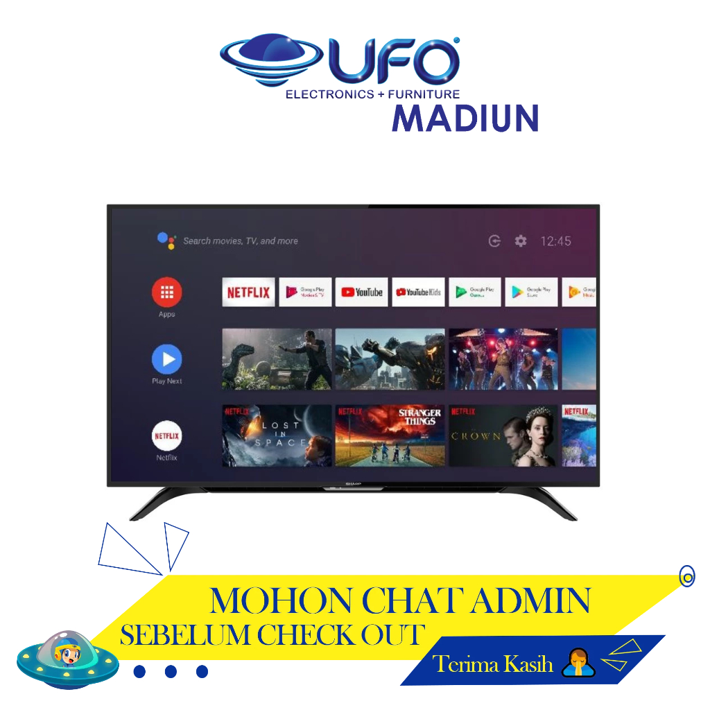 Jual SHARP LED TV 4TC50DK1I 50 INCH SMART ANDROID 4K UHDR | Shopee Indonesia