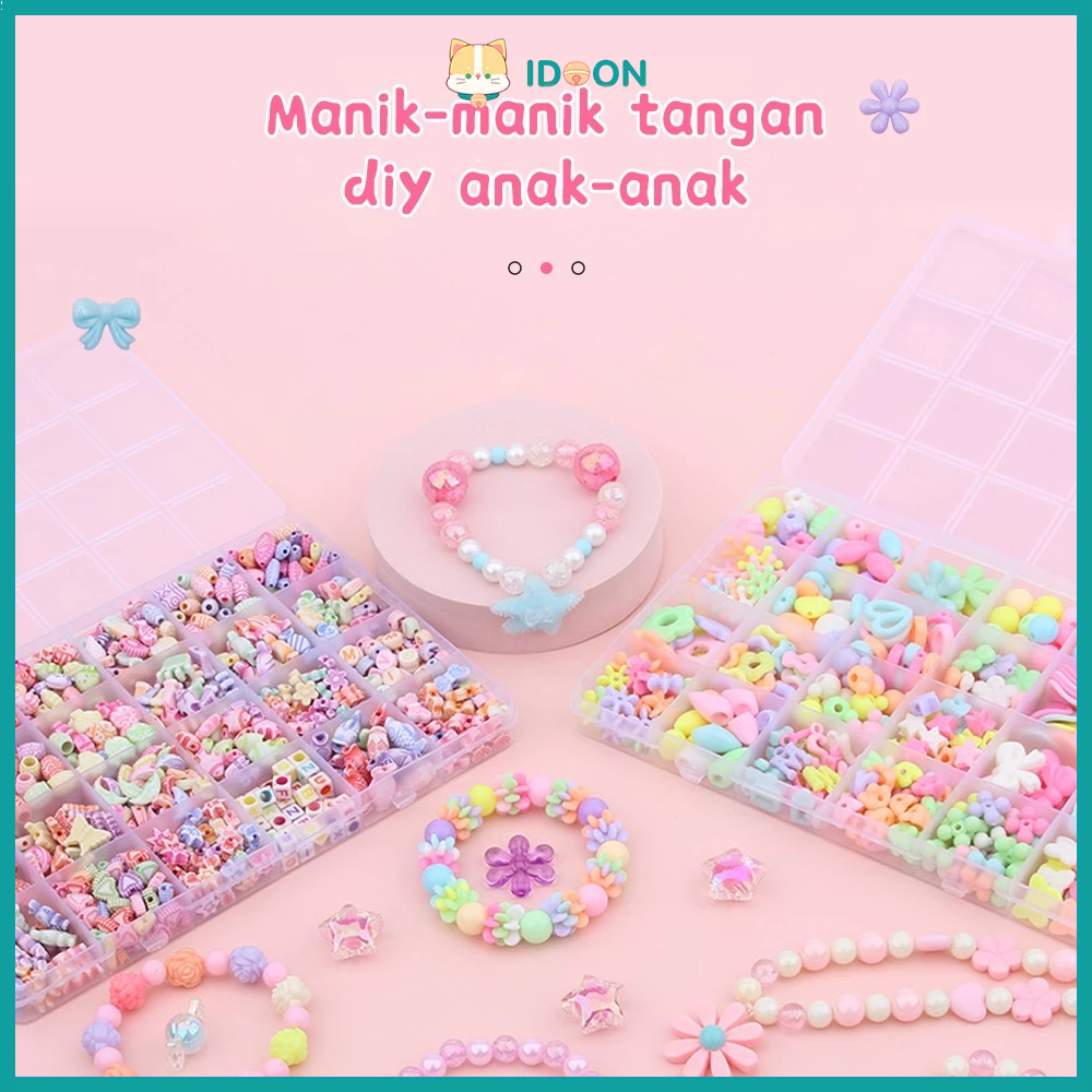 Jual IDOON Kotak Diy Meronce Anak Mainan Meronce Manik-Manik Gelang ...