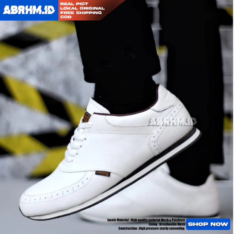 Jual ABRHM Sepatu Sneakers Casual Kulit Pria | Shopee Indonesia
