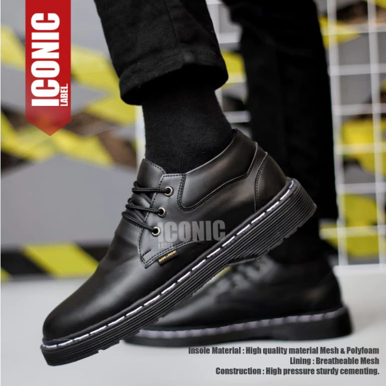 Jual Sepatu Docmart Low Boots Formal Pantofel Pria Hitam | Shopee Indonesia