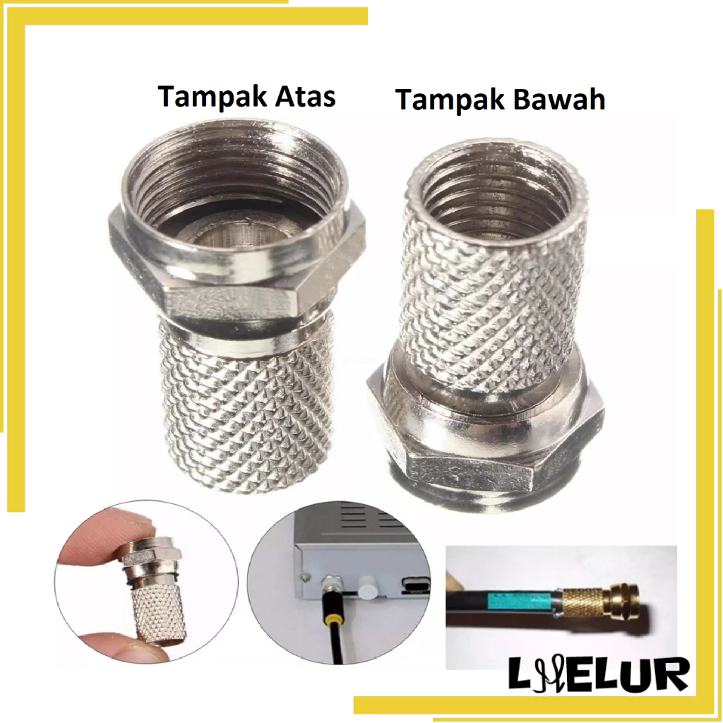 Jual Konektor Drat F Connector Drat RG6 Kabel Antena ke TV STB | Shopee ...