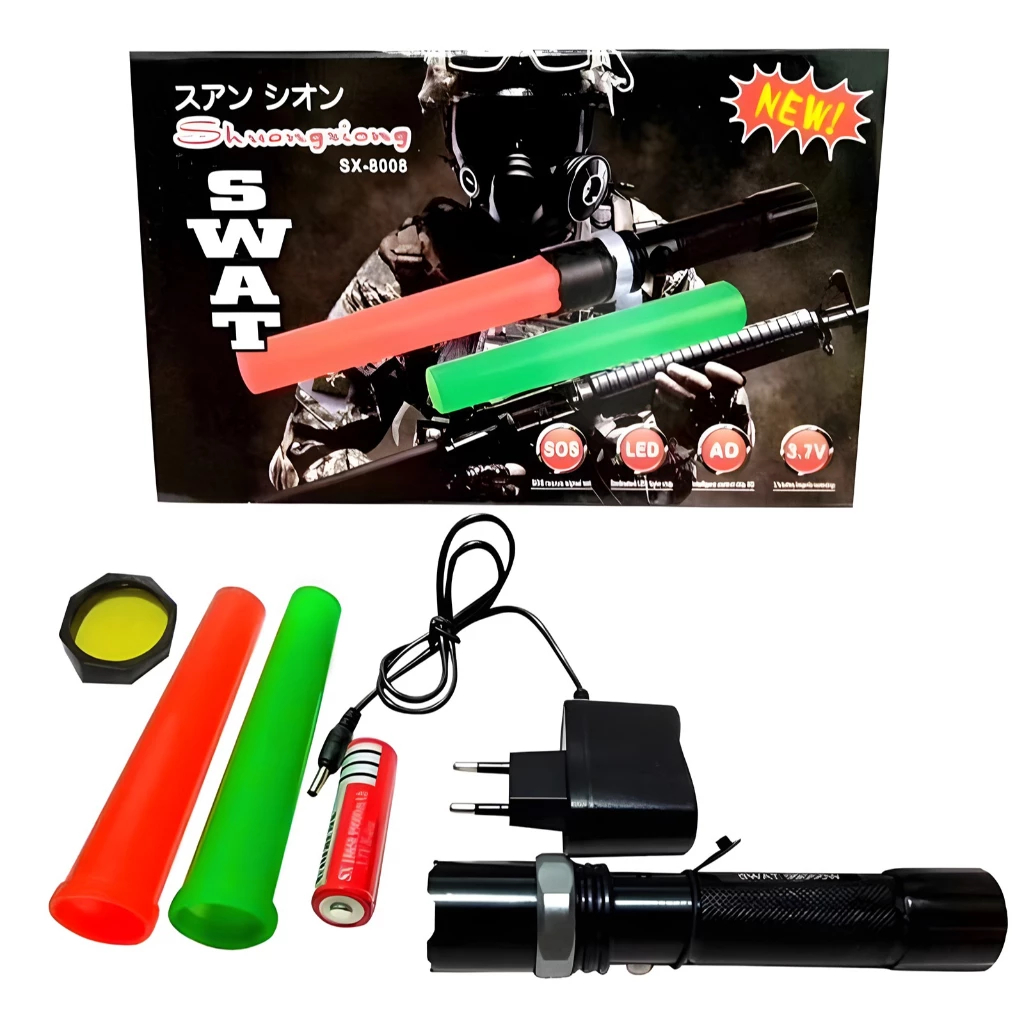 Jual SENTER POLICE SSX-8008/SENTER LED MULTIFUNGSION/SWAT MINI ZOOM ...