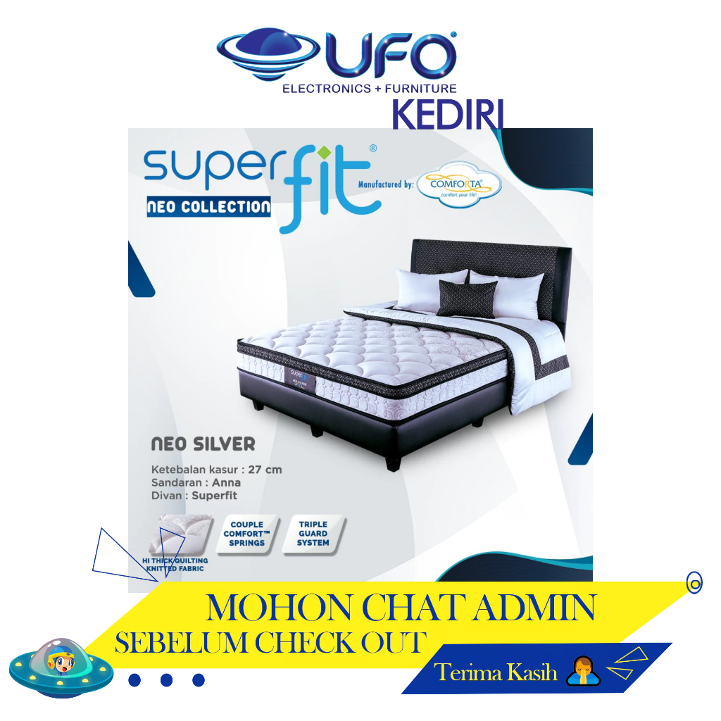 Jual Comforta Kasur Spring bed Superfit NEO Silver tebal 27 cm Matrass ...