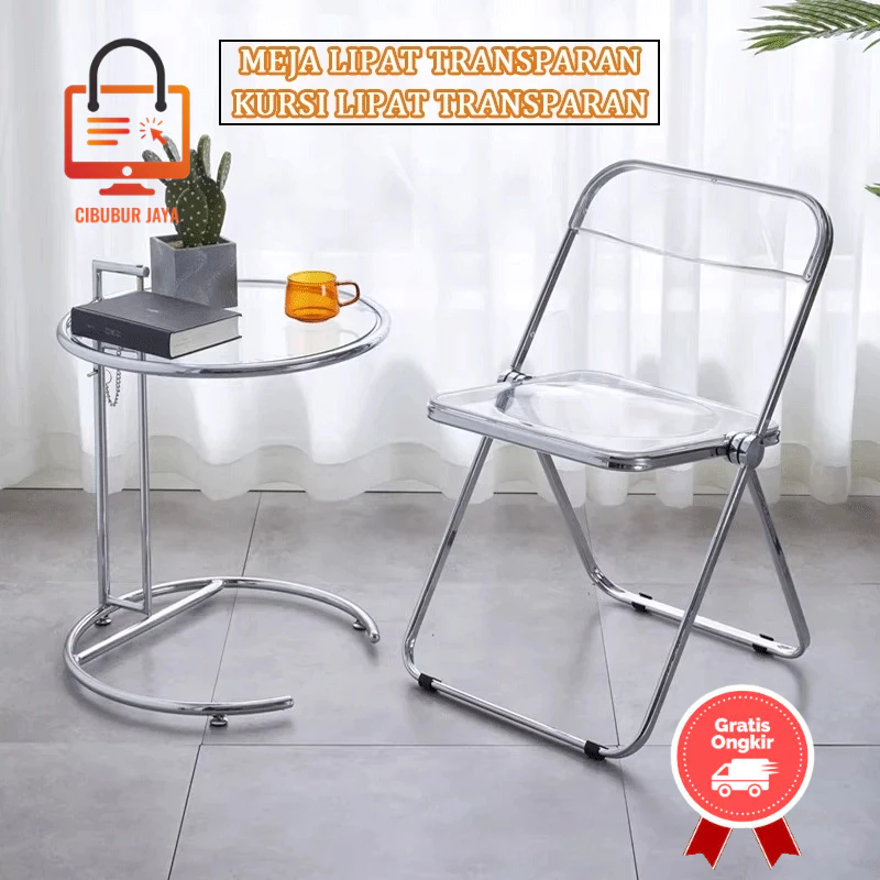 Jual CIBUBUR JAYA GRATIS ONGKIR BALI MEJA LIPAT TRANSPARAN / KURSI ...