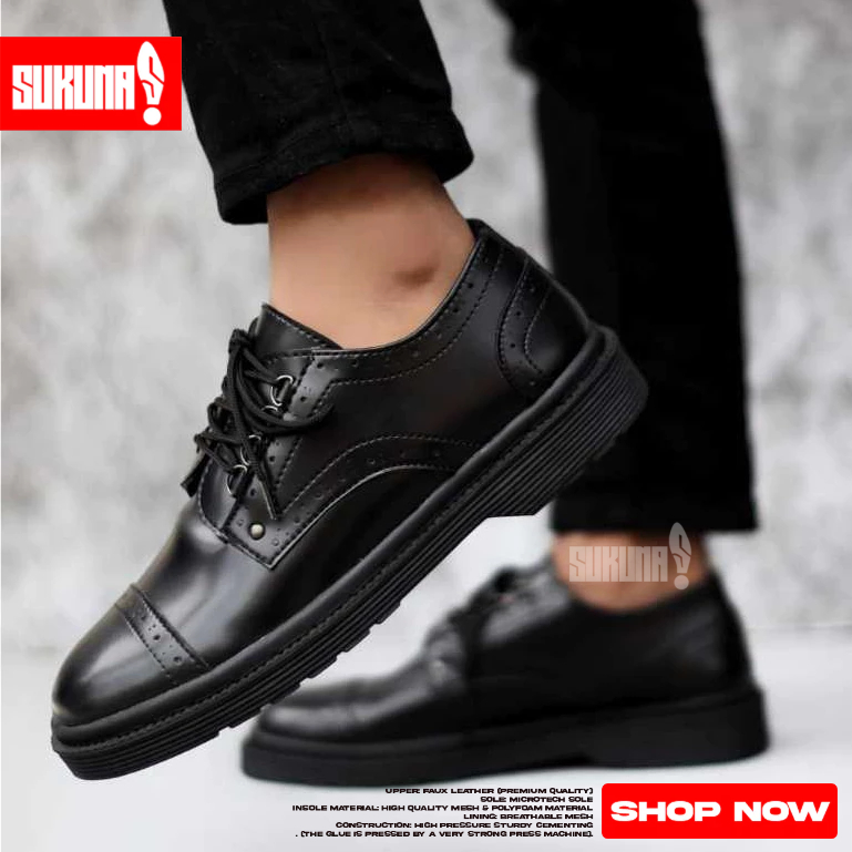Jual Sepatu Formal Docmart Oxford HItam Kerja Pria - NEKALI | Shopee ...