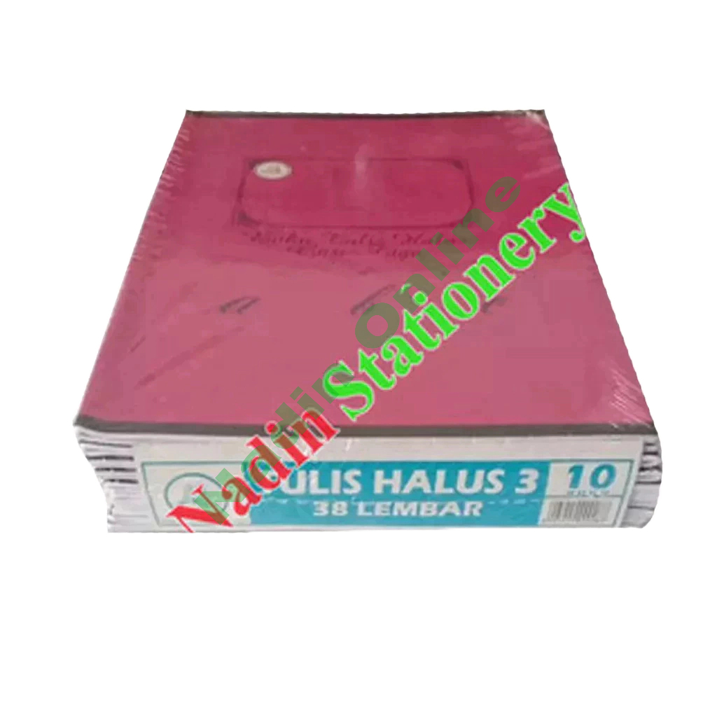 Jual Buku tulis garis halus tiga garis 38 lembar (1pk isi 10 buku ...