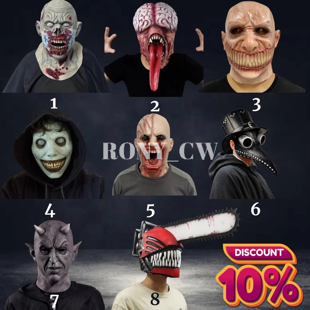 Jual Topeng pesta cosplay seram untuk halloween BISA COD!!! | Shopee ...