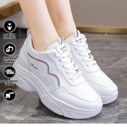 Jual Sepatu Wanita Kets Fashion Sepatu Sneakers Wanita Casual Sport ...