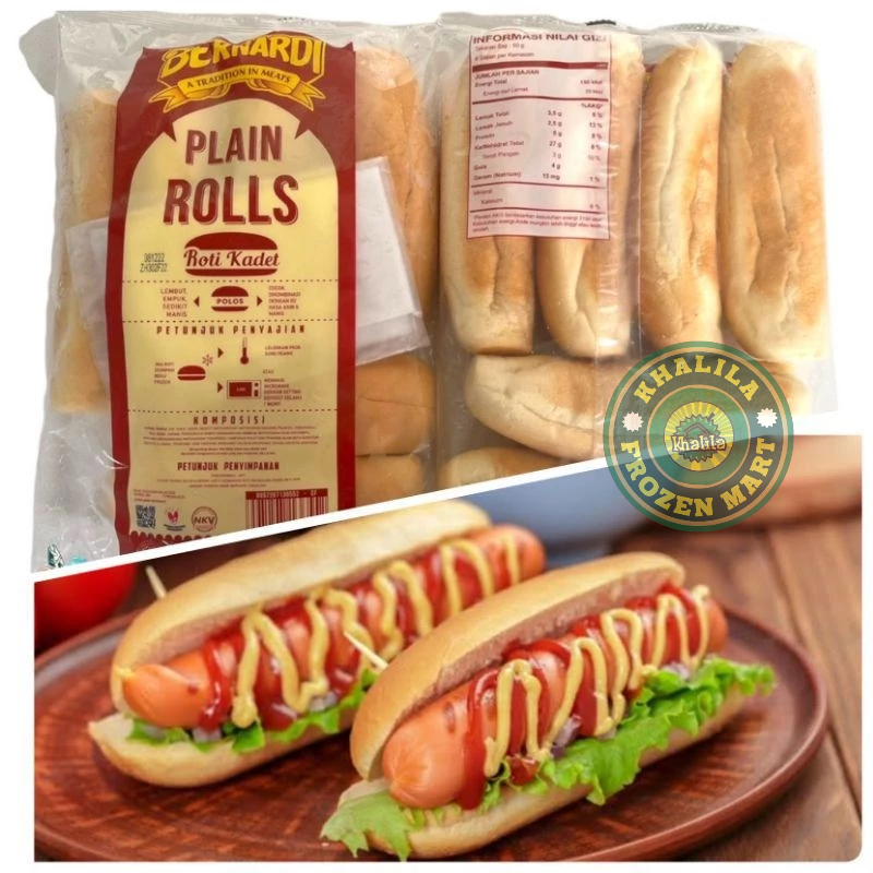 Jual BERNARDI ROTI PLAIN ROLL HOTDOG BUN ISI 6 PCS | Shopee Indonesia