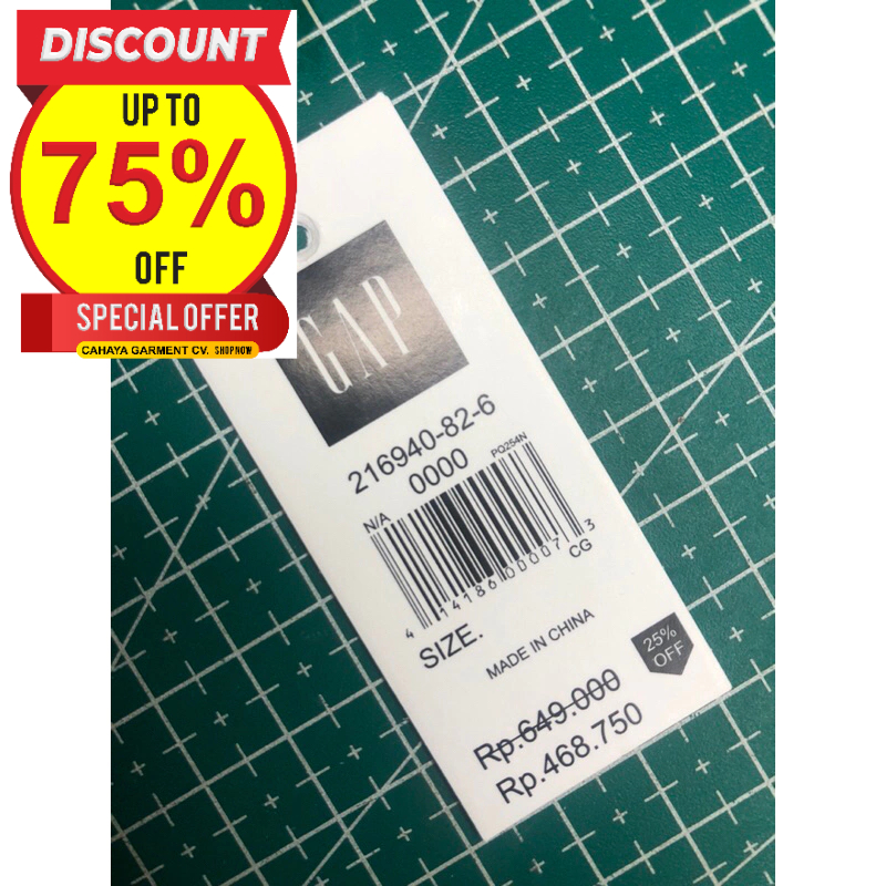 Jual GAP PRICE TAG HANGTAG BARCODE 310GSM SUPER PREMIUM CO 1X DIKIRIM ...