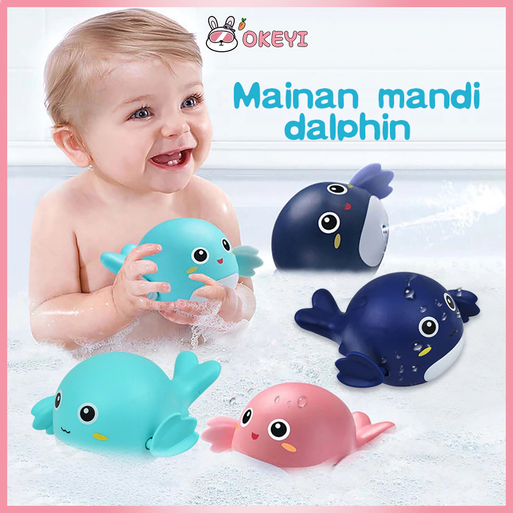 Jual OKEYI Mainan mandi bayi bentuk dalphin mainan air anak mandi ...