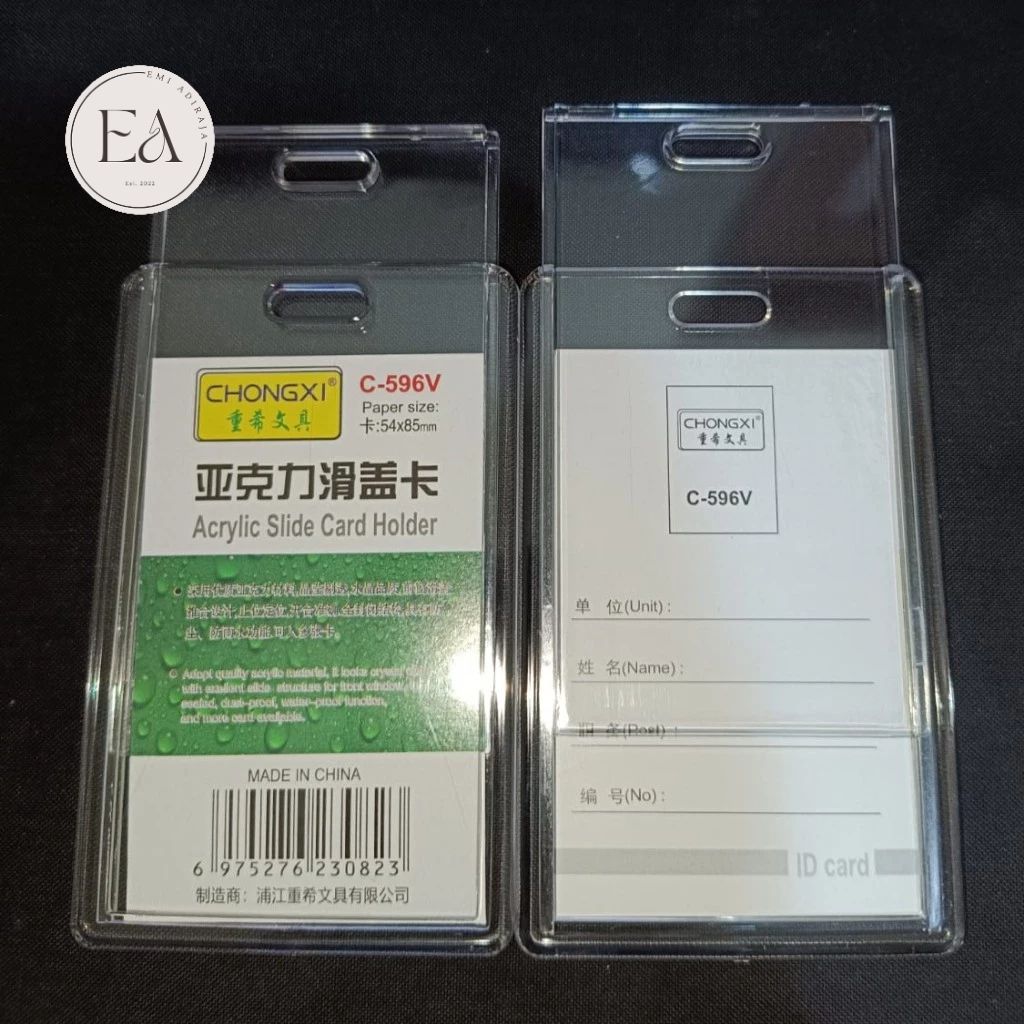 Jual Frame / Casing ID Card / Name Tag Holder Acrylic Slide | Shopee ...