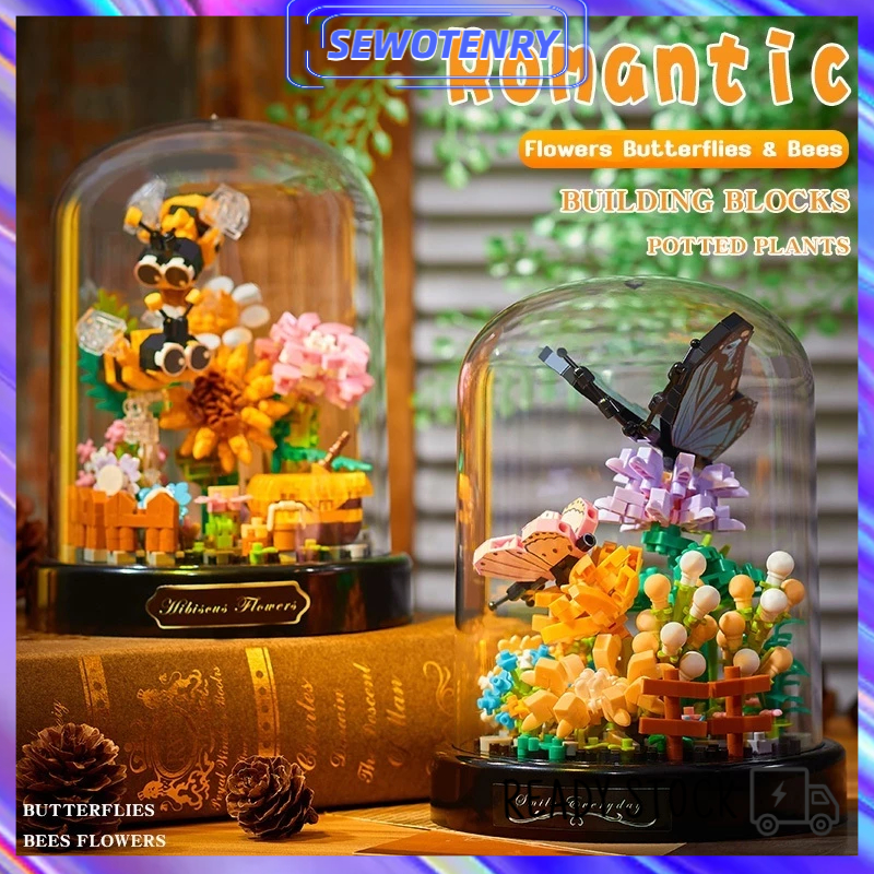 Jual 【COD】Mainan Bricks Bunga Buket DIY Building Block Flower Nano ...