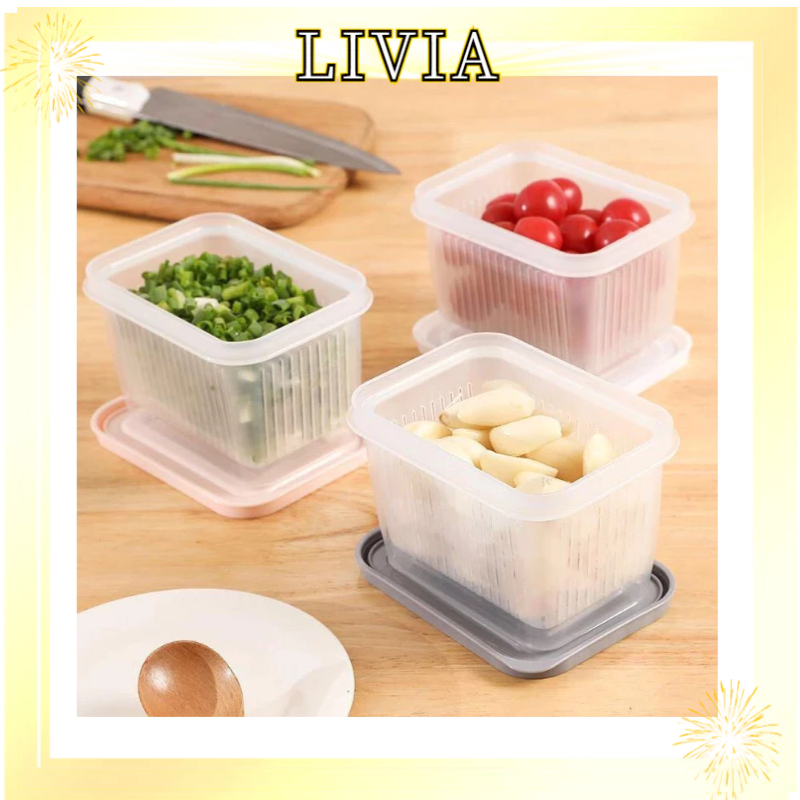 Jual LIVIA Kotak Penyimpanan Bahan Plastik Bentuk Persegi PANJANG ...