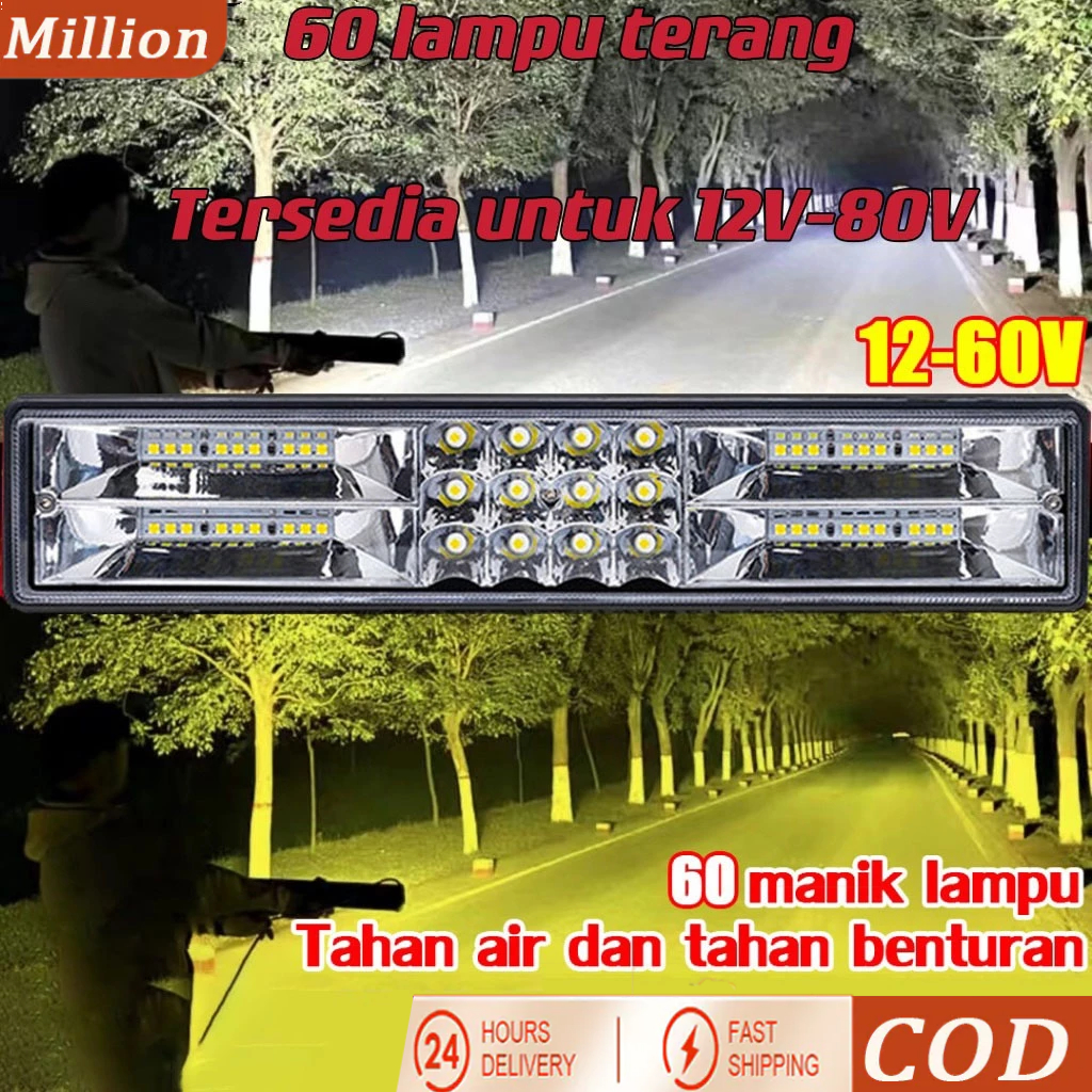 Jual 【COD】Lampu Sorot/60LED 120W 12V-60V SLRG LED Light/Light Bar Spot ...