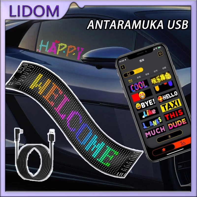 Jual Led Matrix Panel USB Screen Display Flexible Lampu Running Led ...