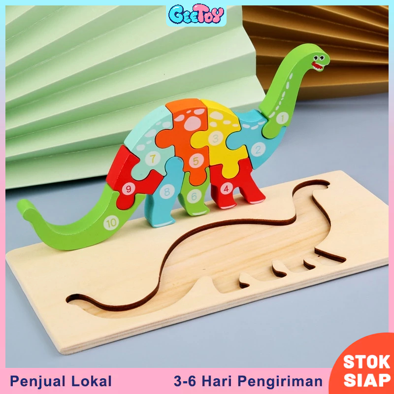 Jual Geetoy Mainan Edukasi 3D Mainan Hewan Dinosaurus Jigsaw Puzzle ...