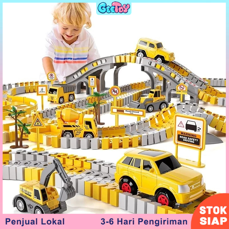 Jual Geetoy Mainan Kereta Listrik Set Mainan Mobil Konstruksi Truk ...