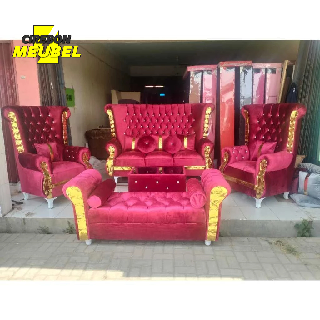 Jual Sofa sultan warna merah emas sofa sultan list gold sofa model ...