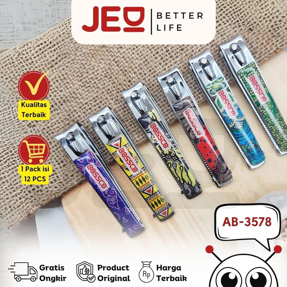 Jual 1 Box Gunting Kuku Besar Motif Mewah BOSSCO /Jepit Kuku Batik ...