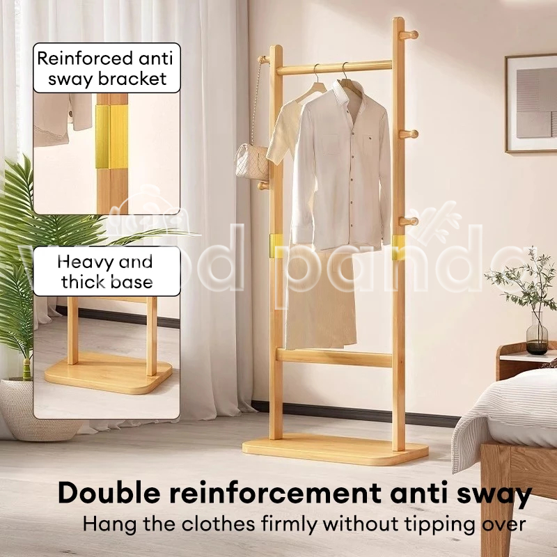 Jual Rak Gantungan Baju kayu Stand Hanger Double Rod Rak Gantung Baju ...