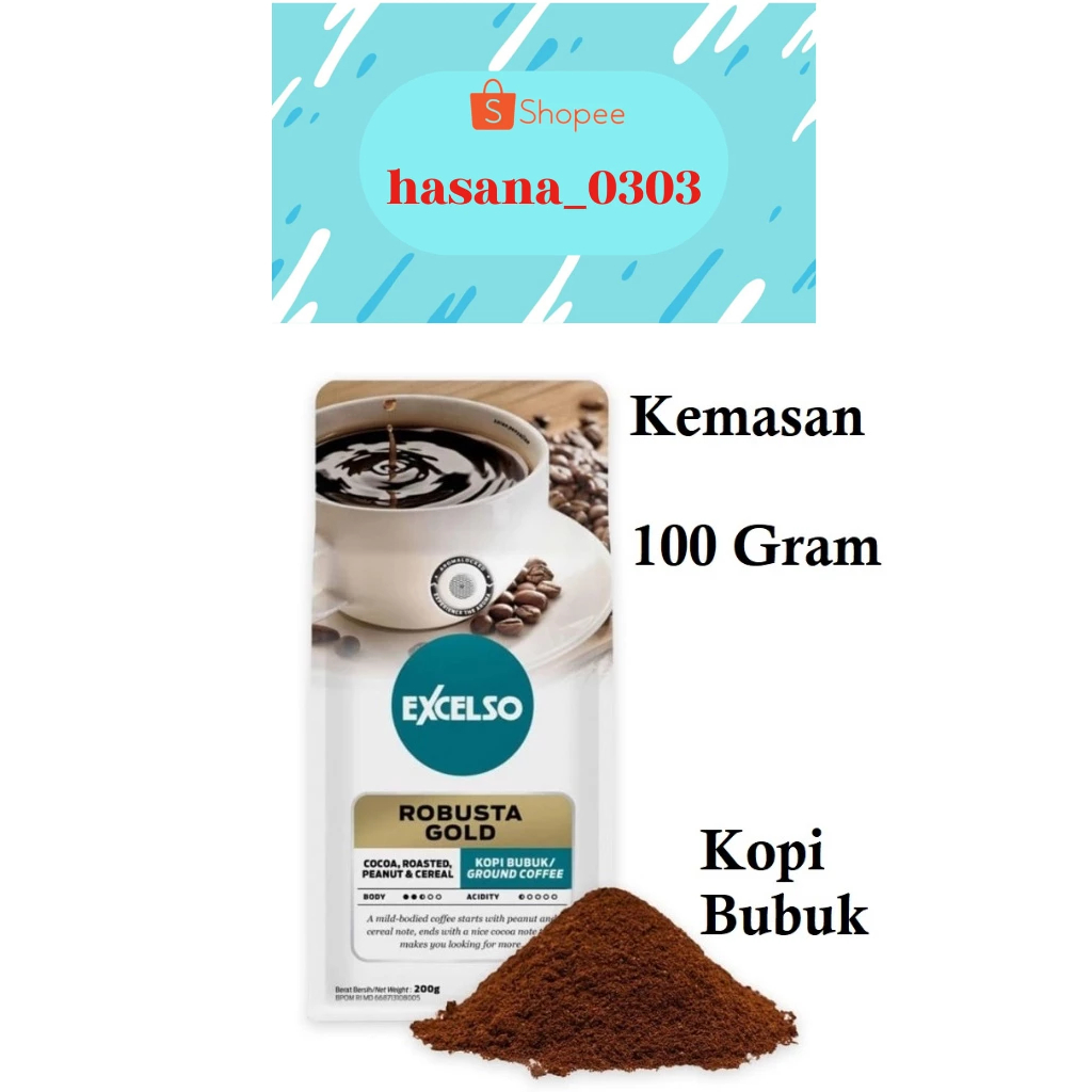 Jual Excelso Robusta Gold 100 Gram KOPI BUBUK | Shopee Indonesia