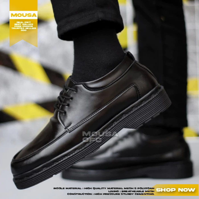 Jual Sepatu Docmart Pria Formal Pantofel Fullblack Kerja Pria | Shopee ...
