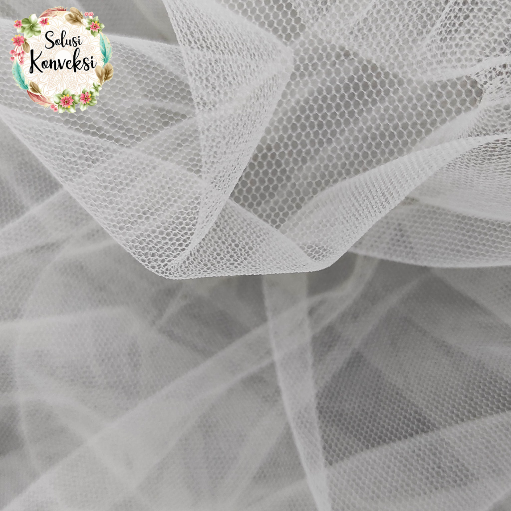 Jual (Part 1) 0,5m Kain Tile polos eceran soft tulle kain tule lembut ...