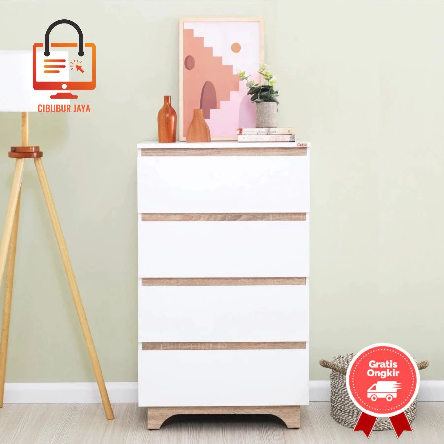 Jual CIBUBUR JAYA PREMIUM CHEST DRAWER MINIMALIS / LEMARI LACI 4 SUSUN ...