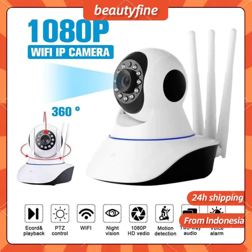 Jual 【COD】IP Camera CCTV WIRELESS Wifi 3 Antena 1080P Wifi Night Vision ...