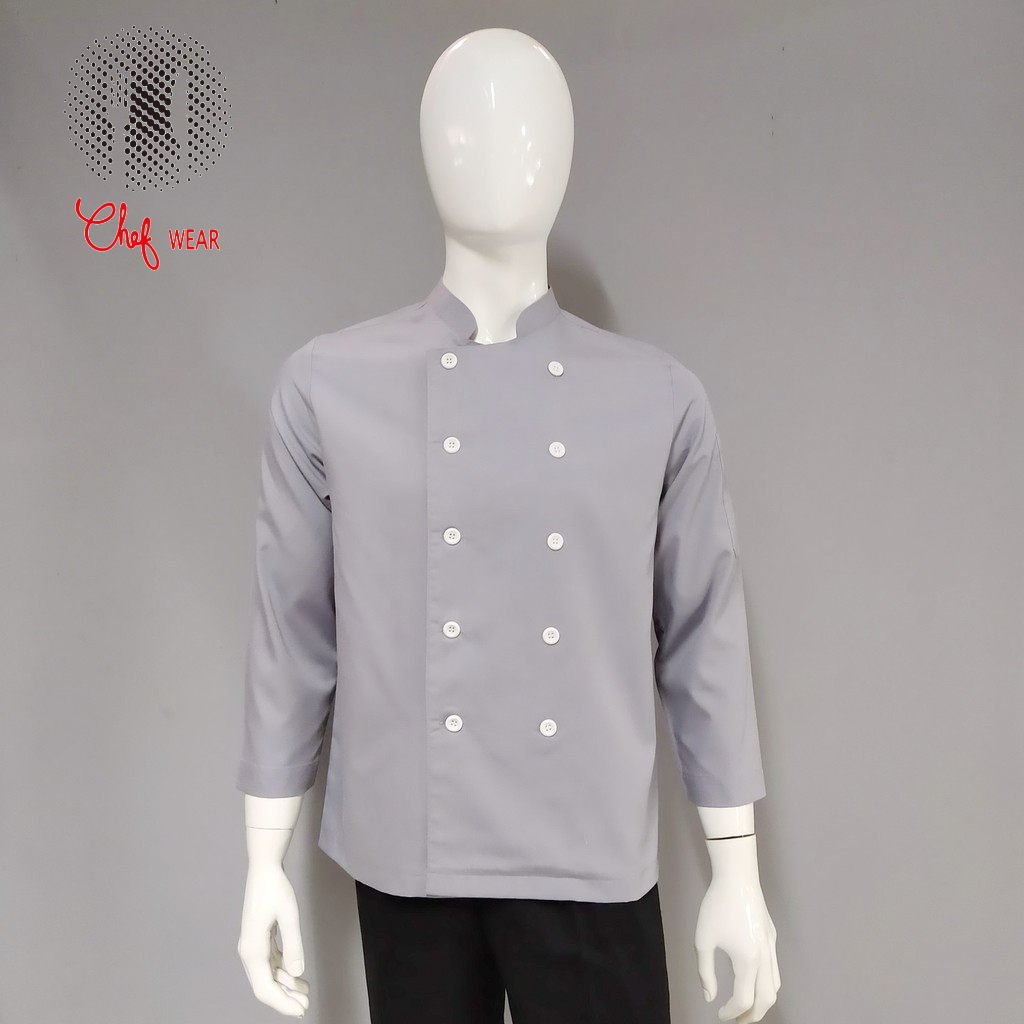 Jual Chef Wear ERCOLANO Baju Koki LS Abu | Shopee Indonesia