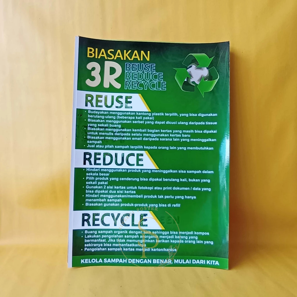 Jual Poster Cintai Lingkungan | Poster Biasakan 3R Reuse Reduce Recycle | Kelola Sampah Dengan ...