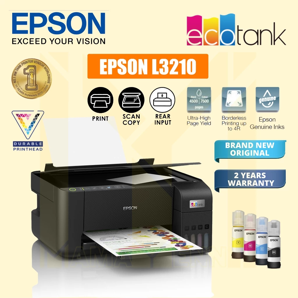 Jual Printer EPSON EcoTank L3210 Ink Tank A4 All-in-One / Pengganti L3110 | Shopee Indonesia