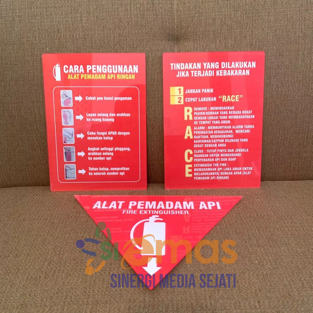 Jual Akrilik Apar Lengkap | Set Akrilik Rambu Alat Pemadam Api | Set ...