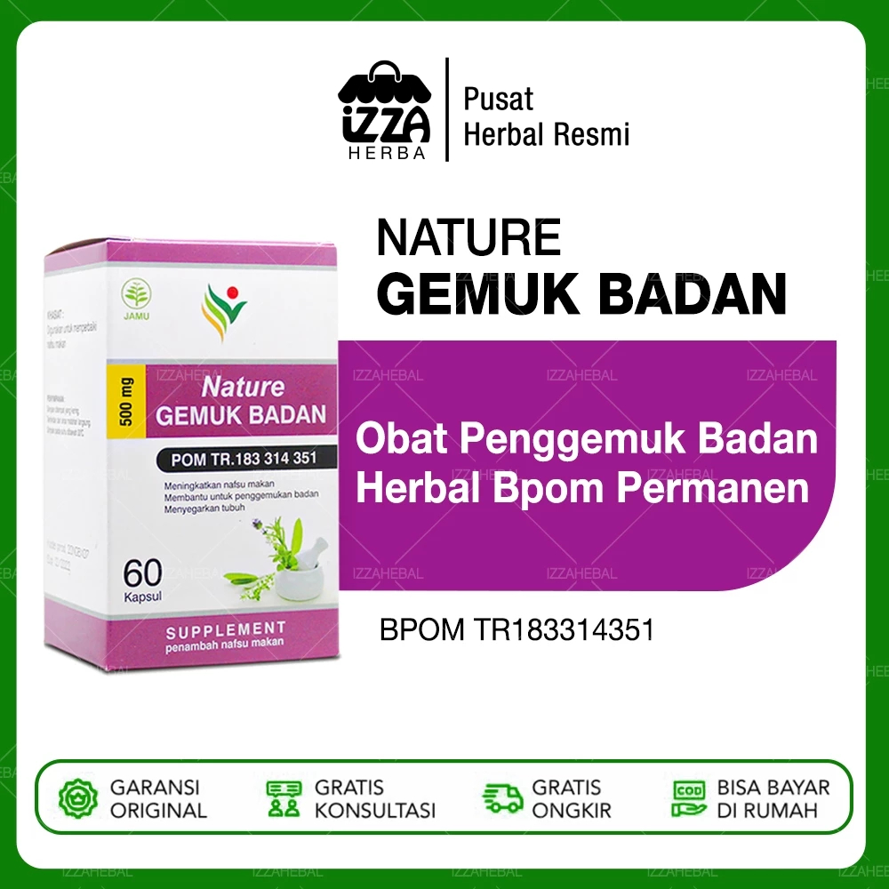Jual Nature Gemuk Badan Obat Gemuk Badan Permanen Bpom Pil Penambah ...