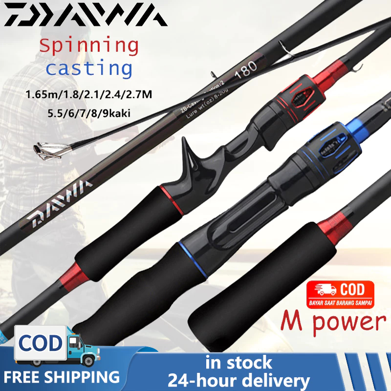 Jual DAIWA Baitcasting Rod Medium Joran Pancing Carbon Lure 1.65/1.8/2.1/2.4/2.7 Fishing Rod ...
