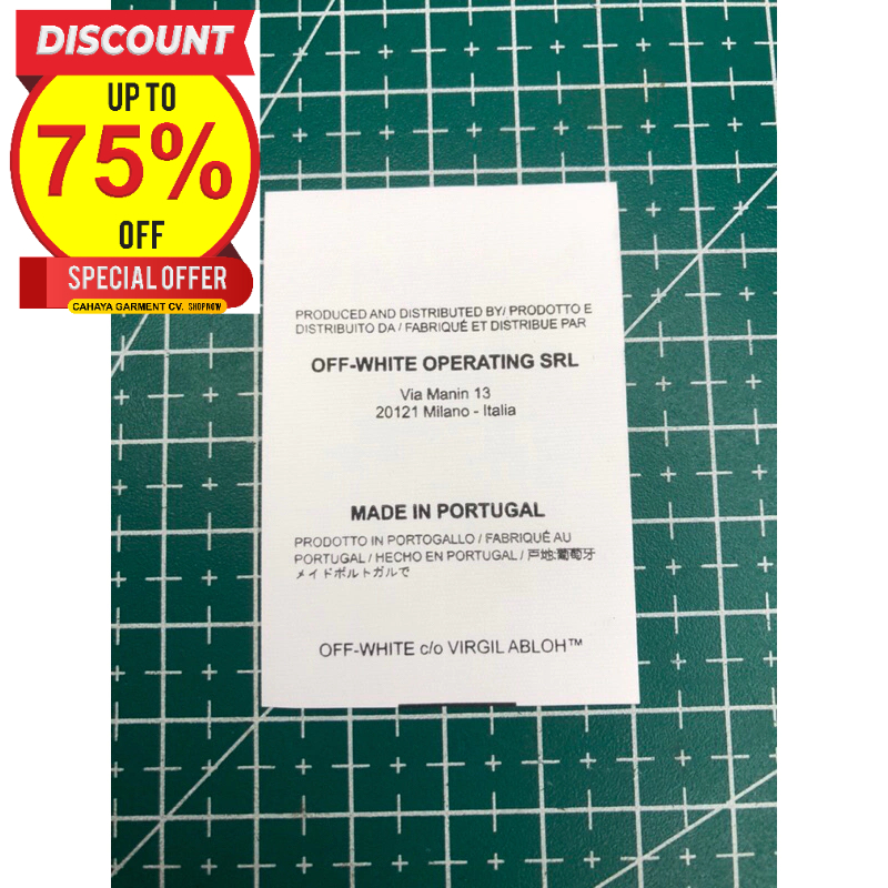 Jual OFF WHITE CARE LABEL MADE IN PORTUGAL SUPER PREMIUM CO 1X DI KIRIM ...